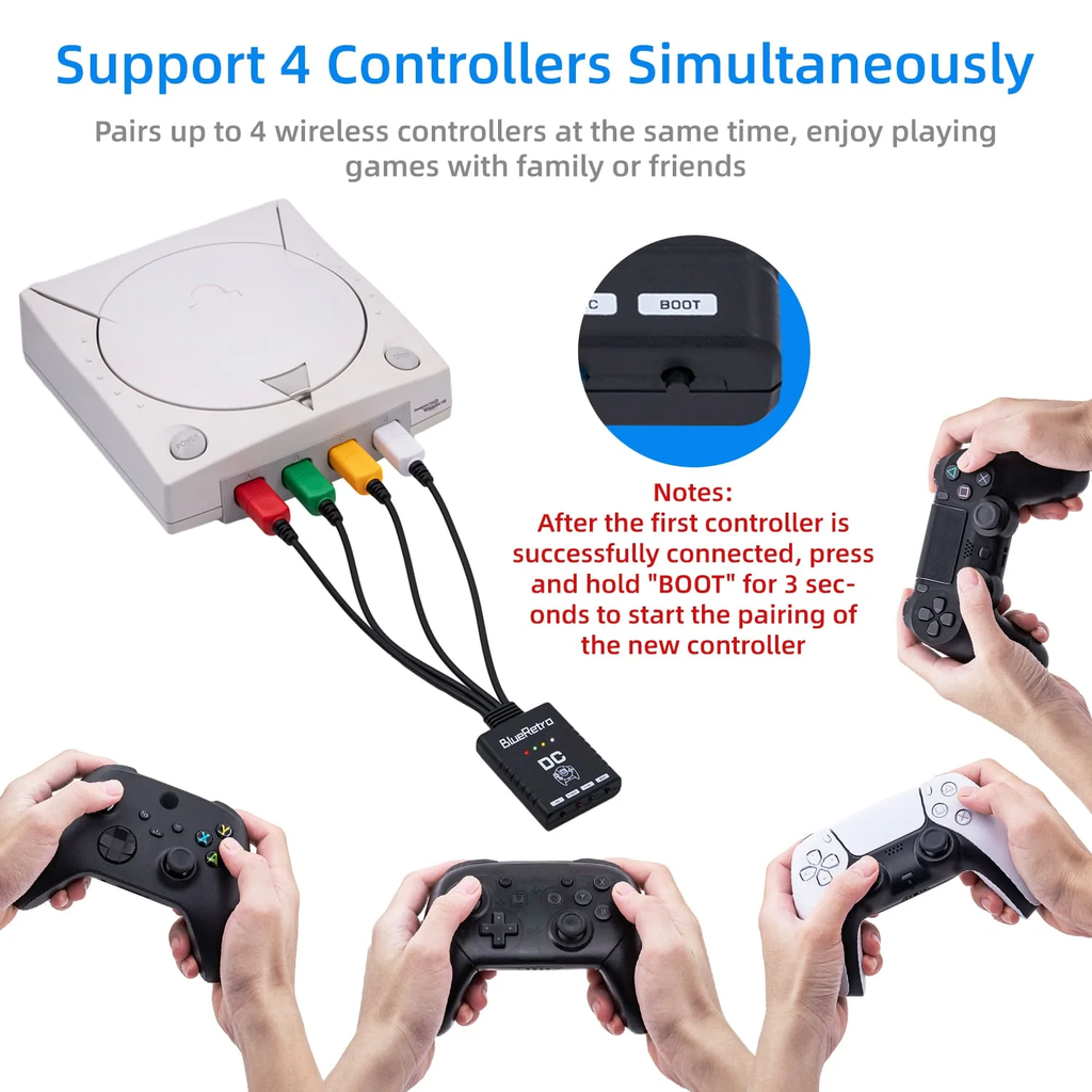 Wireless Controller Adapter For Sega Dreamcast Console Black Flashback Limited Repair