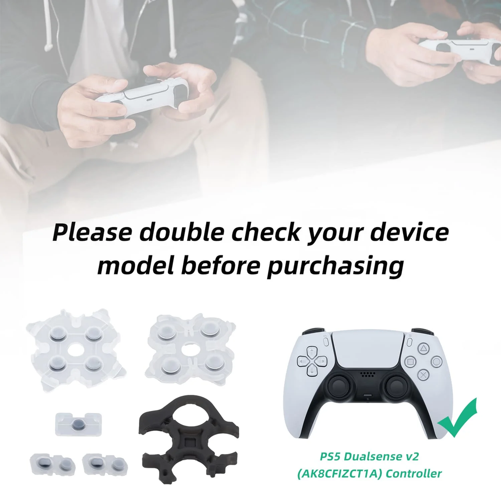 Silicone Conductive Rubber Pads Set for PS5 Controller 2.0-White ...