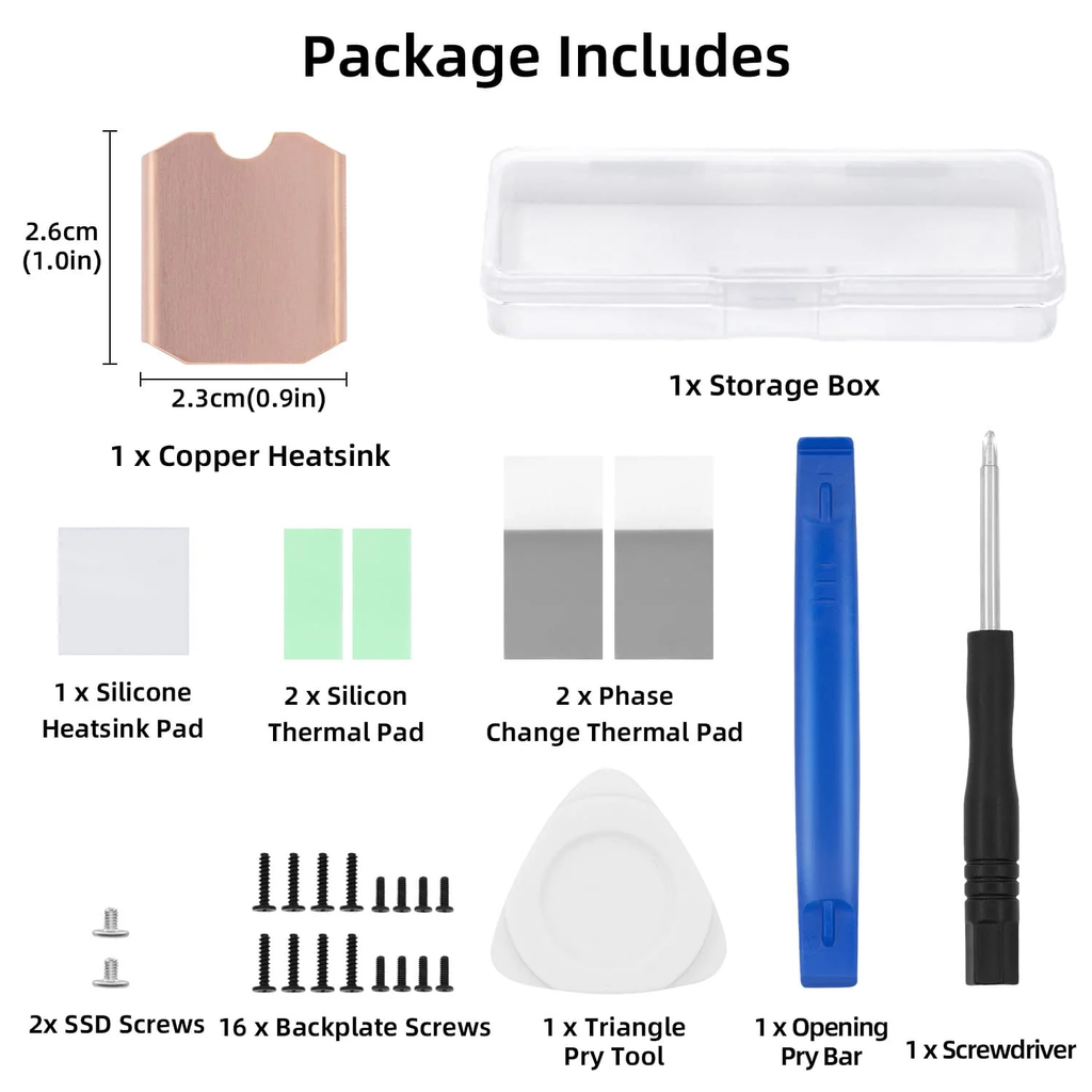 Heatsink Thermal Pad with Back Cover Opening Tools for Steam Deck SSD ...