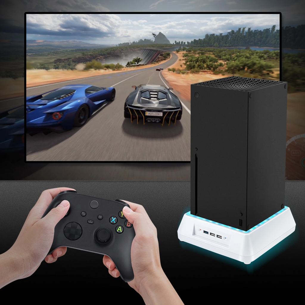 Stand with LED Lighting & Indicator for Xbox Series X Console - White ...