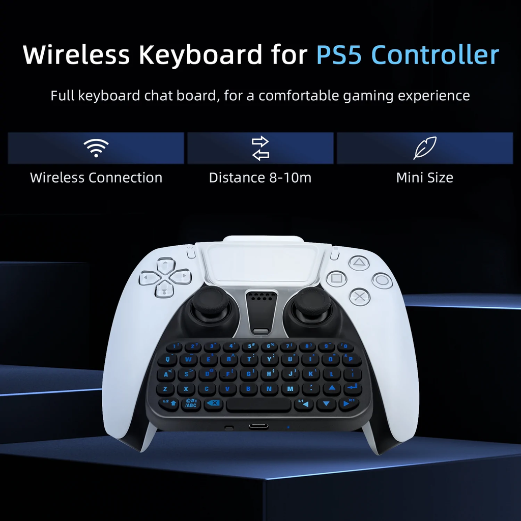 Dobe Wireless Keyboard with Backlight for the Sony PS5 Controller ...