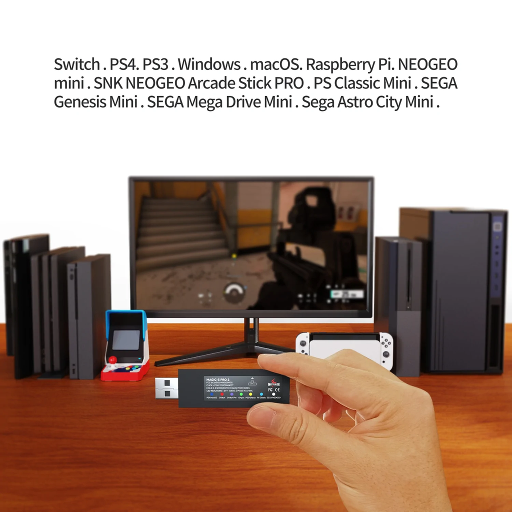 Mayflash MAGIC-S PRO 2 Wireless Bluetooth Adapter for the PS4/Switch/W ...